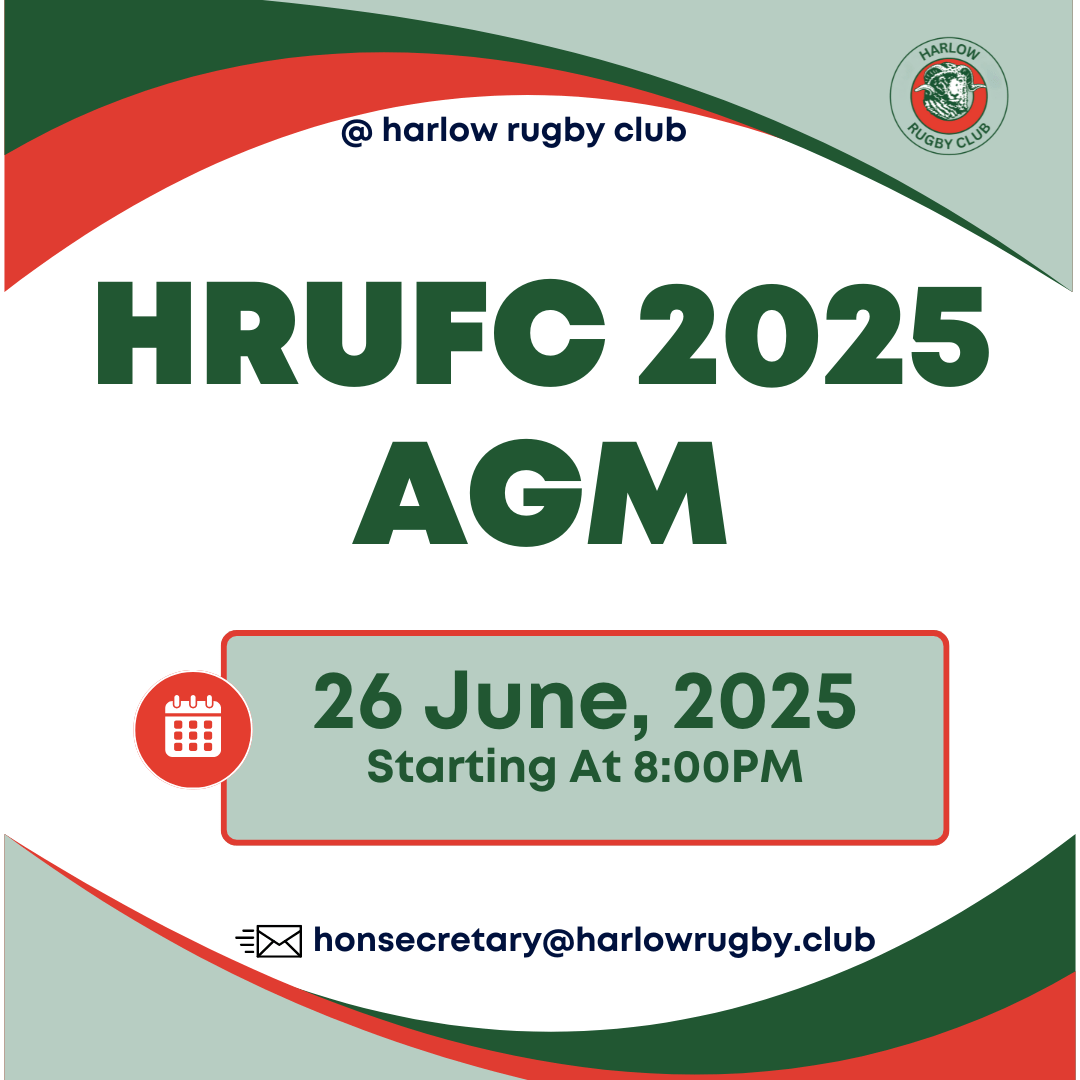 Harlow RUFC AGM 2025 Notification - Harlow Rugby Club